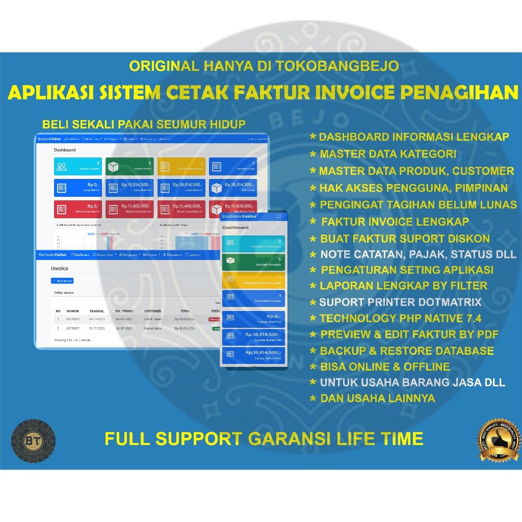 Jual APLIKASI WEB SOURCE CODE FAKTUR INVOICE KWITANSI CUSTOM LOGO NAMA ...