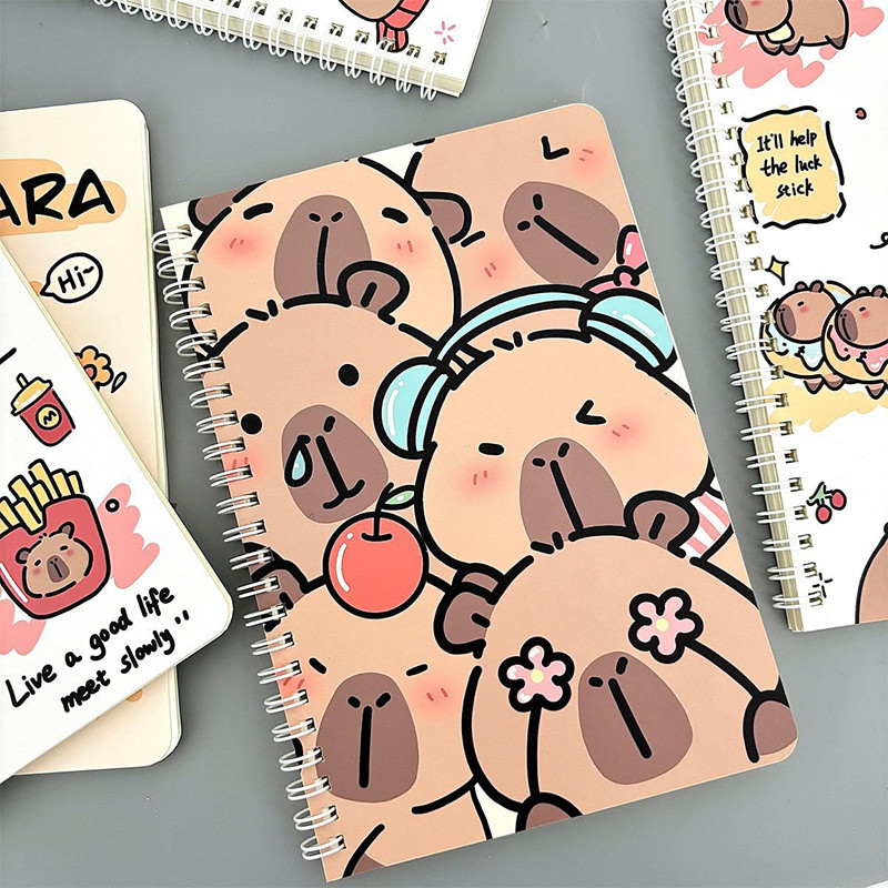 Jual Cartoon Kawaii Capybara A5 Coil Notebook Exercise Book Cute ...
