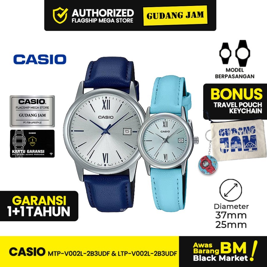 Jual Casio Couple MTP-V002L-2B3 & LTP-V002L-2B3 Dealer Casio Official Store | Shopee Indonesia