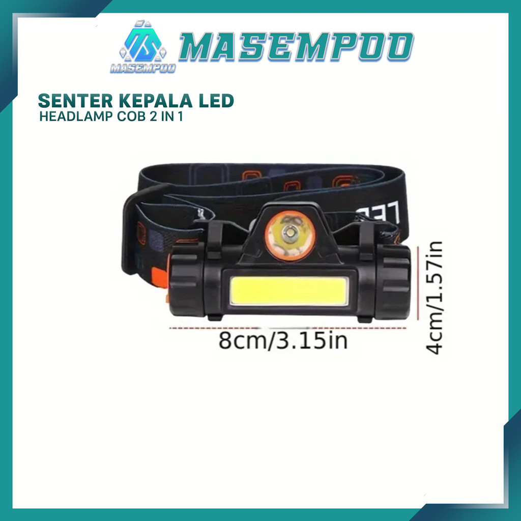 Jual SKC001 Senter CAS Kepala Led 2in1 Cas Mulifungsi Headlamp Cob ...