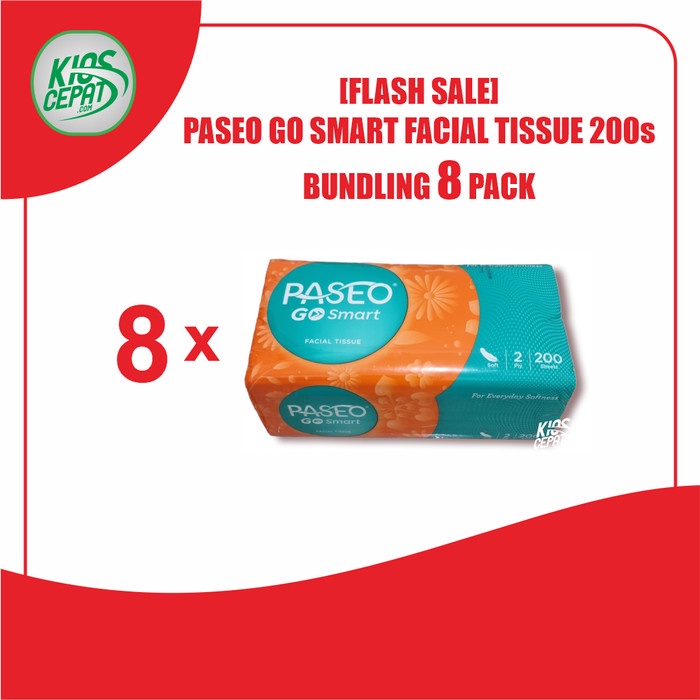 Jual [FLASH SALE] Tissue PASEO GO SMART Facial 200s isi 8 Pack (PASEO ...