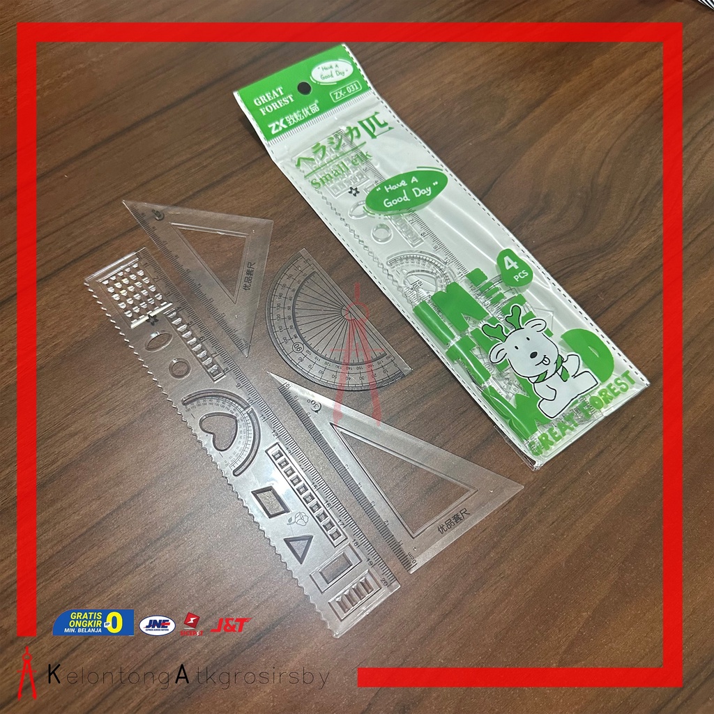 Jual Penggaris Set 4 in 1 20cm Murah | Shopee Indonesia