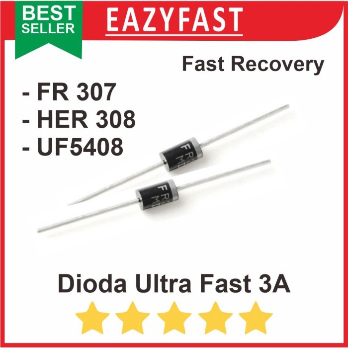Jual Dioda Ultra Fast 3A FR307 HER308 UF5408 3 A High Speed Recovery ...