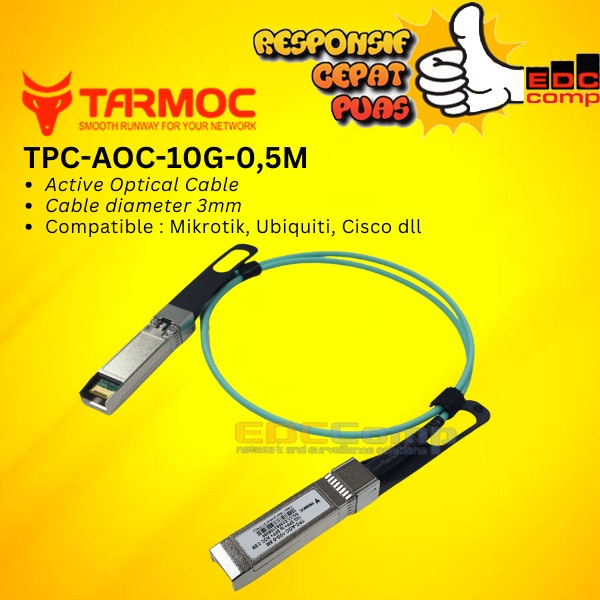 Jual Tarmoc TPC-AOC-10G-0,5M | SFP+ Active Optical Cable 0,5 Meter ...