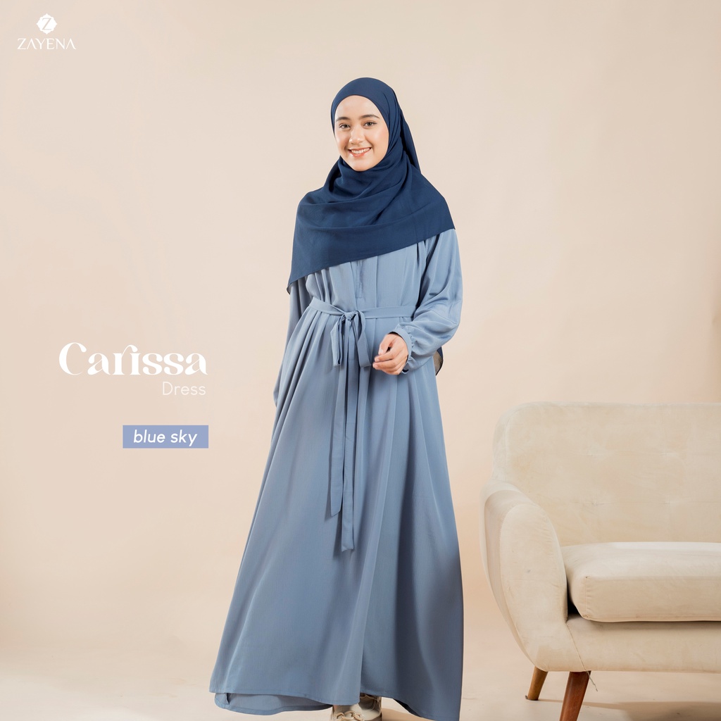 Jual Zayena - Carissa Dress - Gamis Snow Sheer Shimmer | Shopee Indonesia