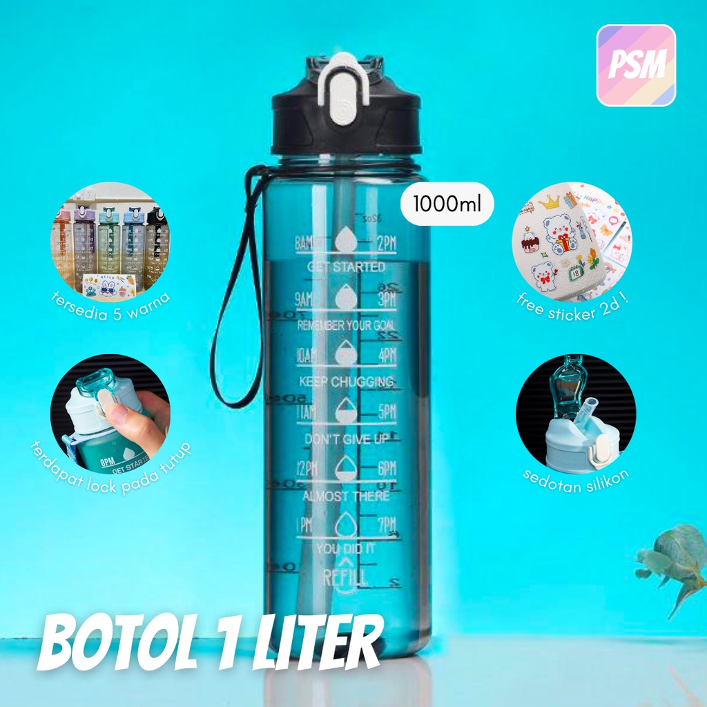 Jual [PSM] Botol Minum 1 Liter Viral Gradasi Anak 1Liter My Bottle ...