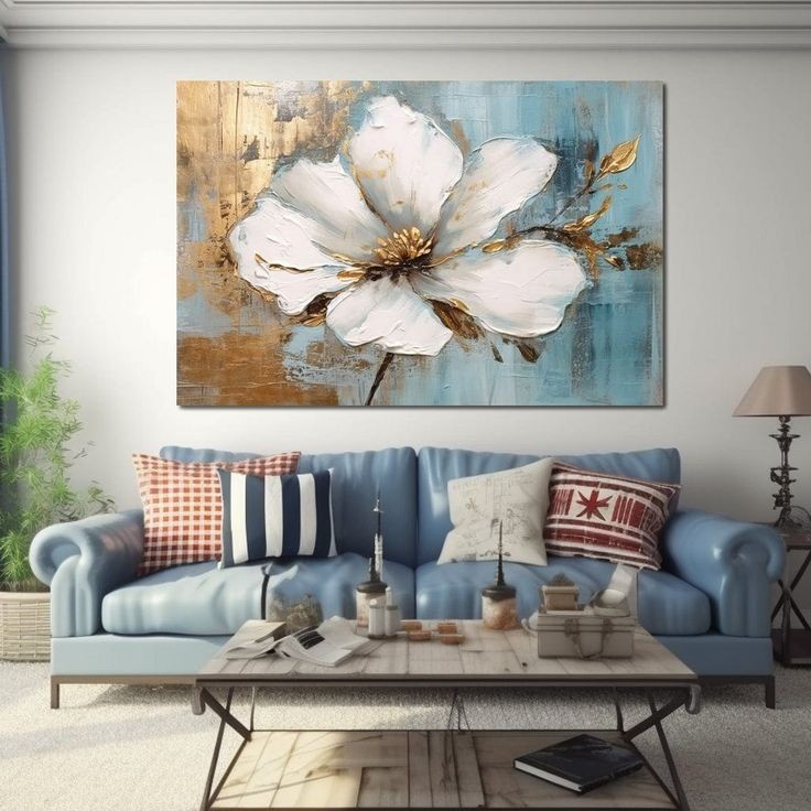 Jual Lukisan Bunga Texture Full Color. Lukisan Bunga Abstrak Mewah ...