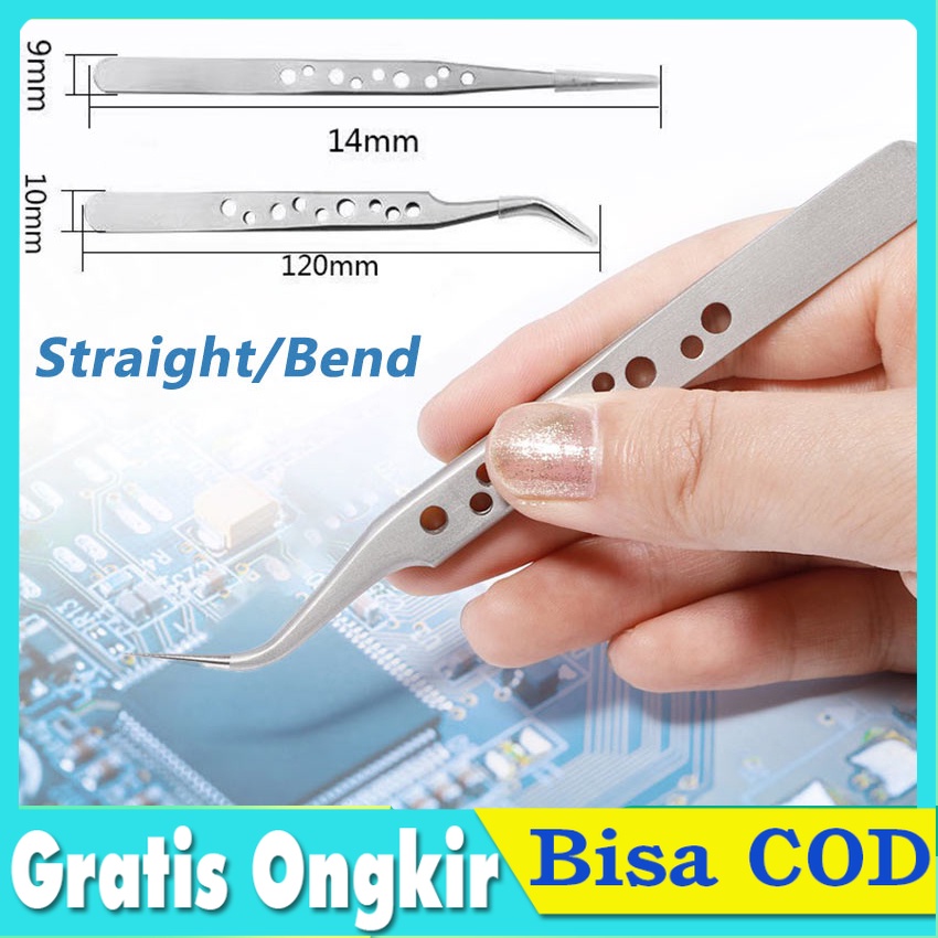 Jual Pinset Penjepit Lurus dan Bengkok untuk Eyelash Extension / Pinset ...