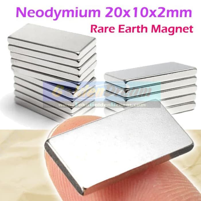 Jual Strong Magnet Neodymium 20x10x2mm Balok Persegi Petak 20x10x2 mm ...