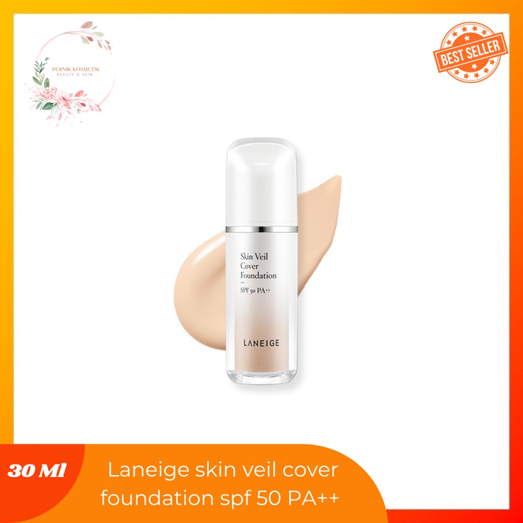 Jual Foundation Laneige skin veil cover foundation spf 50 PA++ 30ml ...