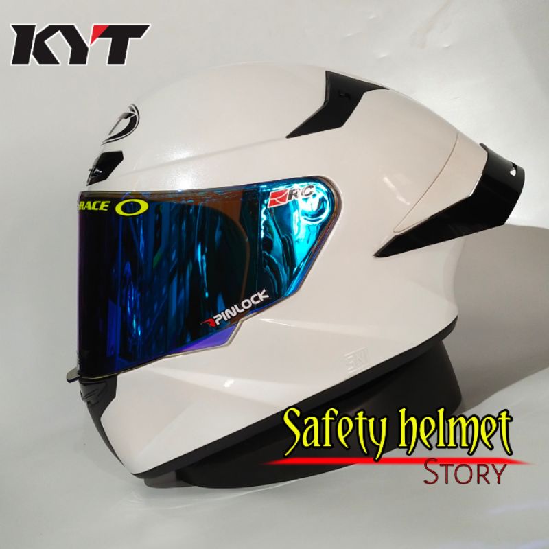 Jual Helm KYT TT-COURSE White Paket Ganteng | Shopee Indonesia