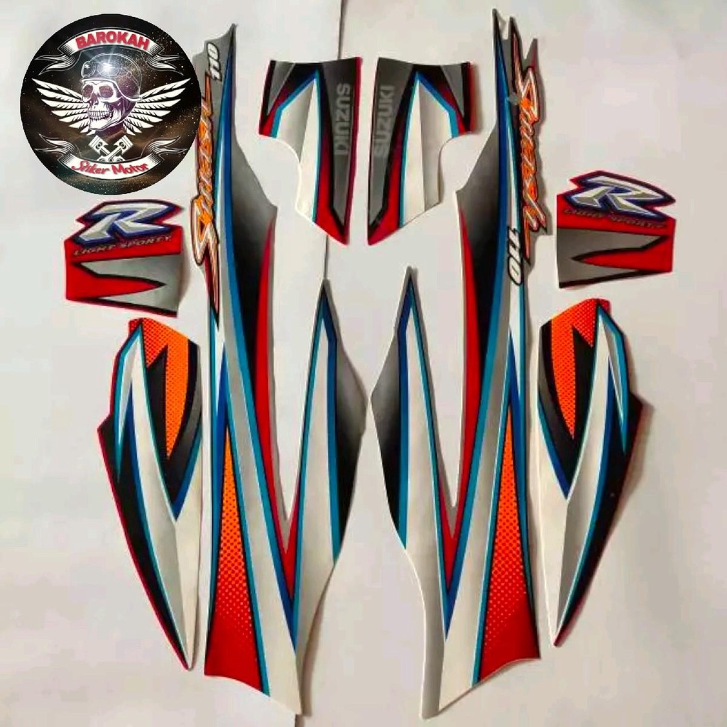 Jual AJS Striping Stiker motor Suzuki smash 110 r 2005 2006 merah ...