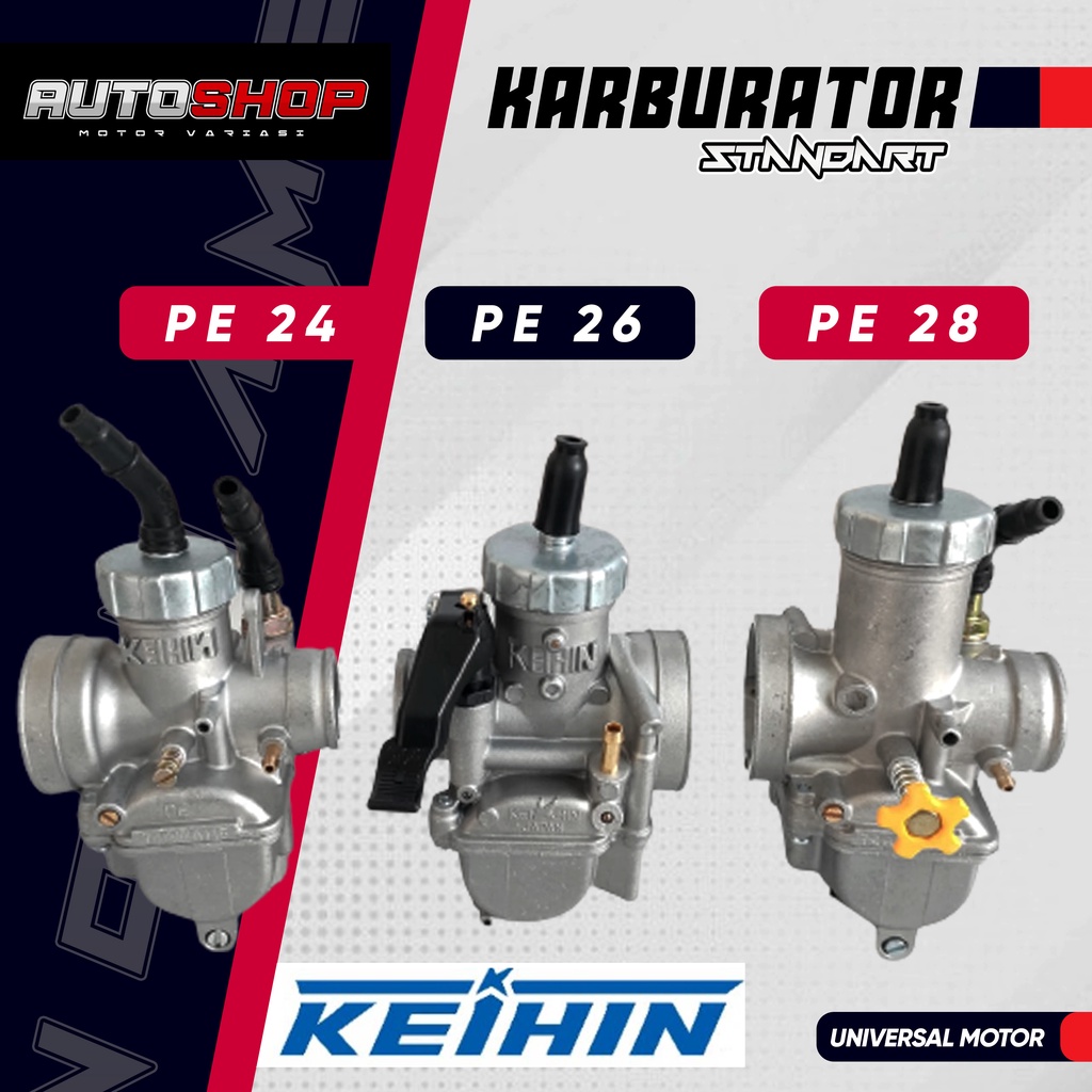 Jual KEIHIN Karburator PE 28 PE 26 PE 24 Carbu Carburator Universal Motor | Shopee Indonesia