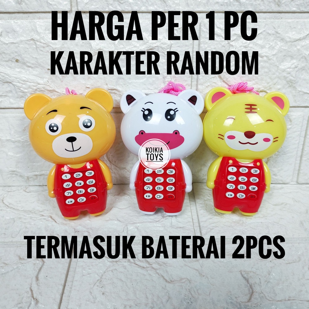 Jual Mainan anak telepon lucu bisa bunyi dan menyala karakter RANDOM ...