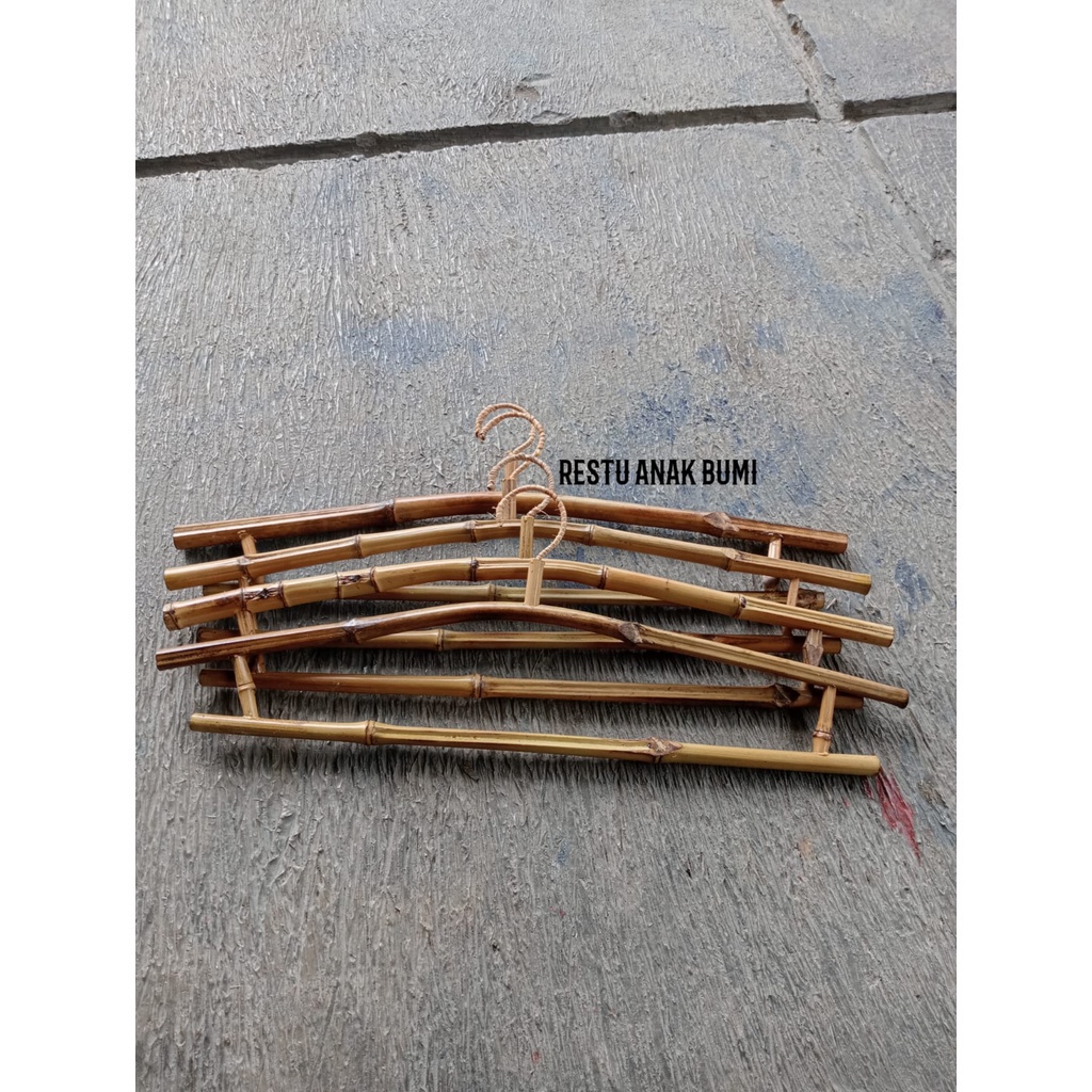 Jual (A018) Hanger Bambu 46cm | Gantungan baju | Gantangan | hanger ...