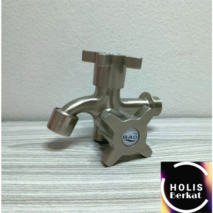 Jual Kran Air Cabang / Keran Double /Kran Shower Stainless SUS 304 | Shopee Indonesia
