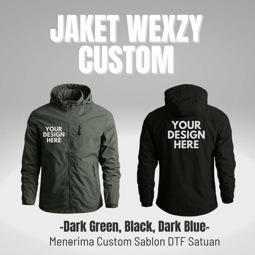 Jual Larisko Jaket Windbreaker Wexzy Custom Sablon DTF Satuan | Shopee ...