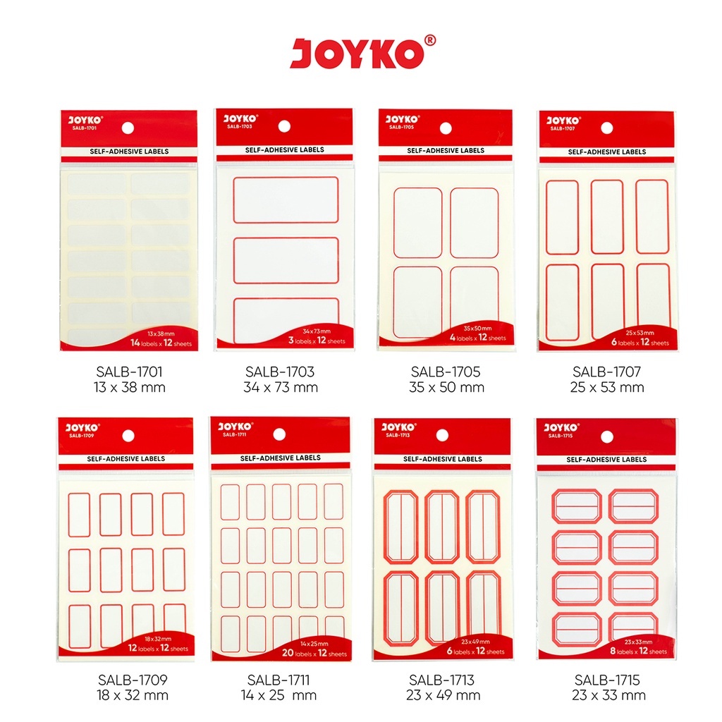 Jual Label Sticker Self Adhesive Labels Joyko SALB / Joyko Label Stiker ...