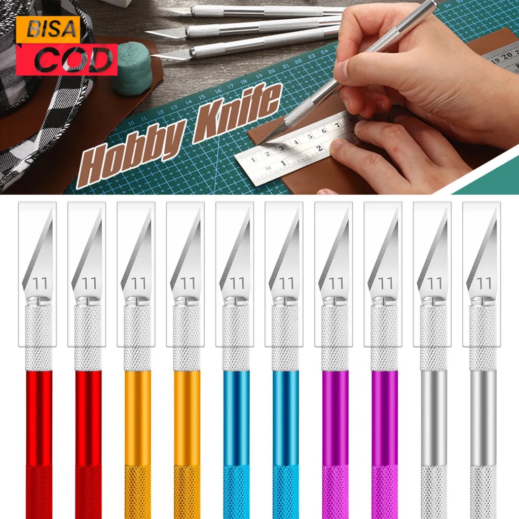 Jual Pisau Ukir Seni Pisau Bonsai Pisau Sayat Hobby Crafting Art Knife Metal Handle Blade Pen