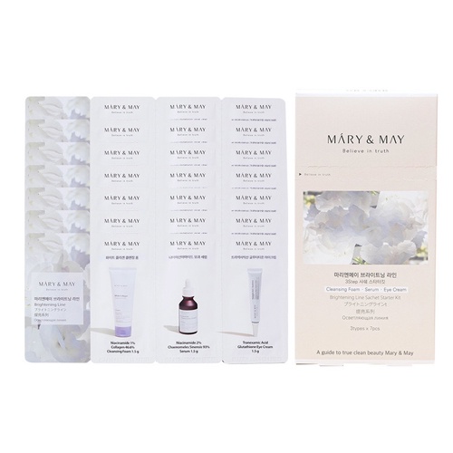 Jual MARY&MAY Brightening Line 3 Step Sachet Starter Kit | Shopee Indonesia