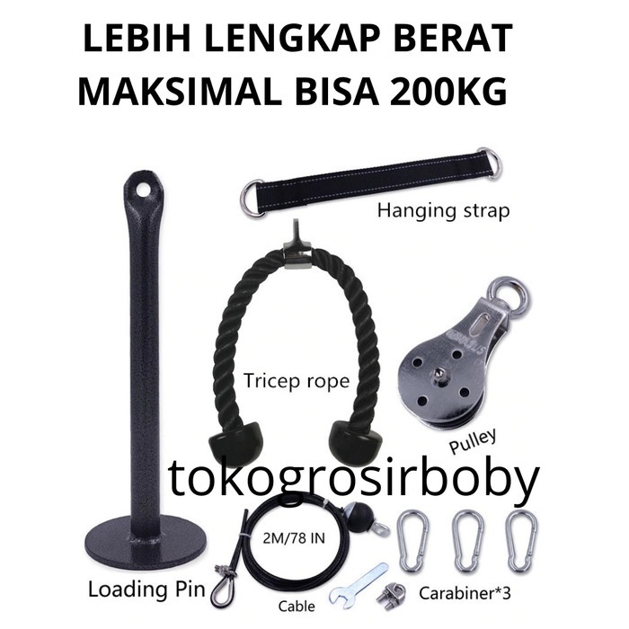 Jual Katrol Fitnes Set Home Gym Workout Multifungsi Pull down Triceps Bicep | Shopee Indonesia