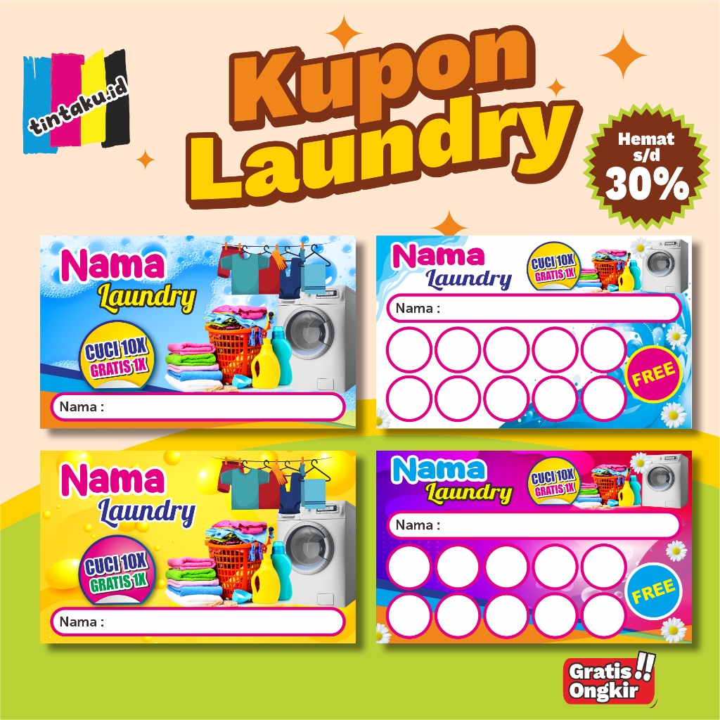 Jual KUPON LAUNDRY, LOYALTY CARD, MEBER CARD | Shopee Indonesia