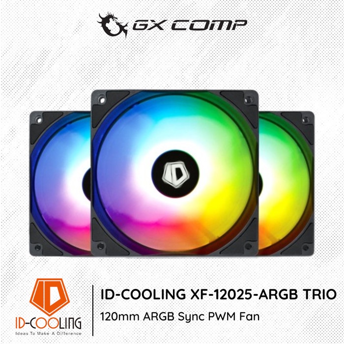 Jual ID-Cooling XF-12025-ARGB TRIO 120mm ARGB Sync PWM Fan | Shopee Indonesia