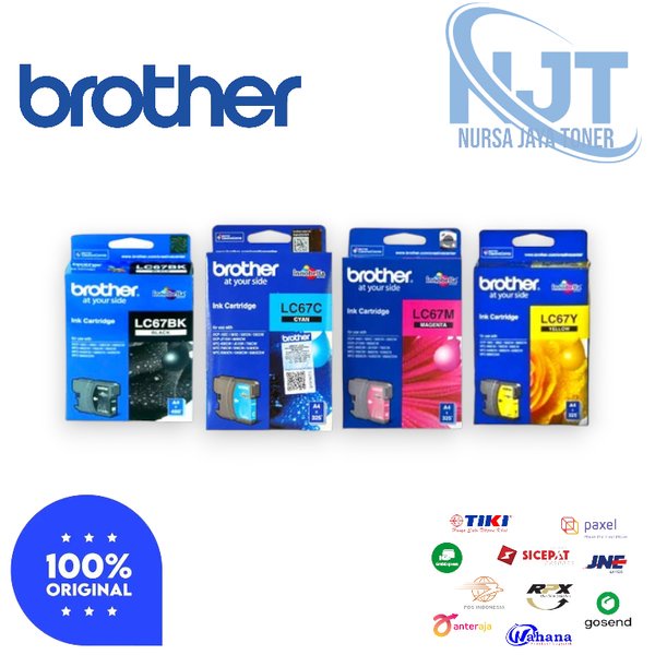 Jual Tinta Brother Lc 67 Black Cyan Magenta Yellow ORIGINAL | Shopee ...