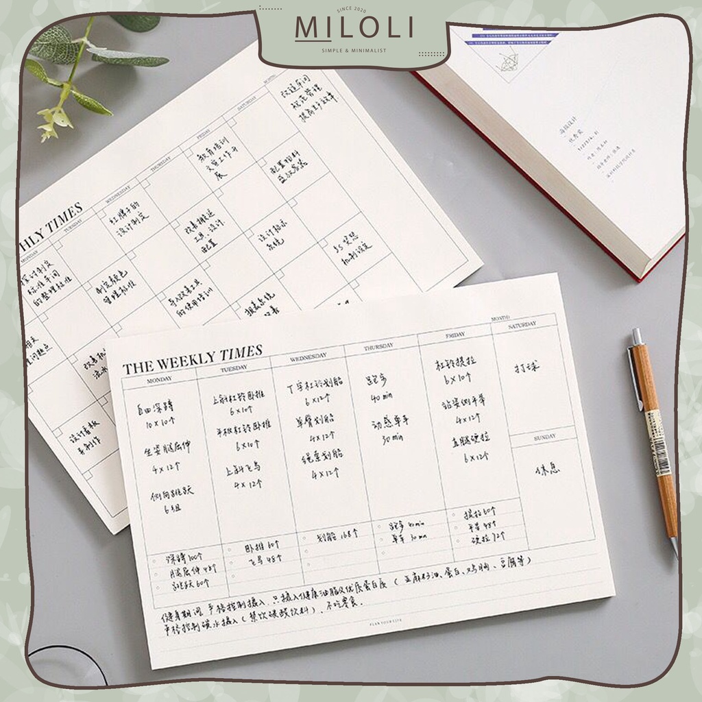 Jual [MILOLI] 30Lembar BOOK DAILY WEEKLY MONTHLY PLANNER DIY Buku ...