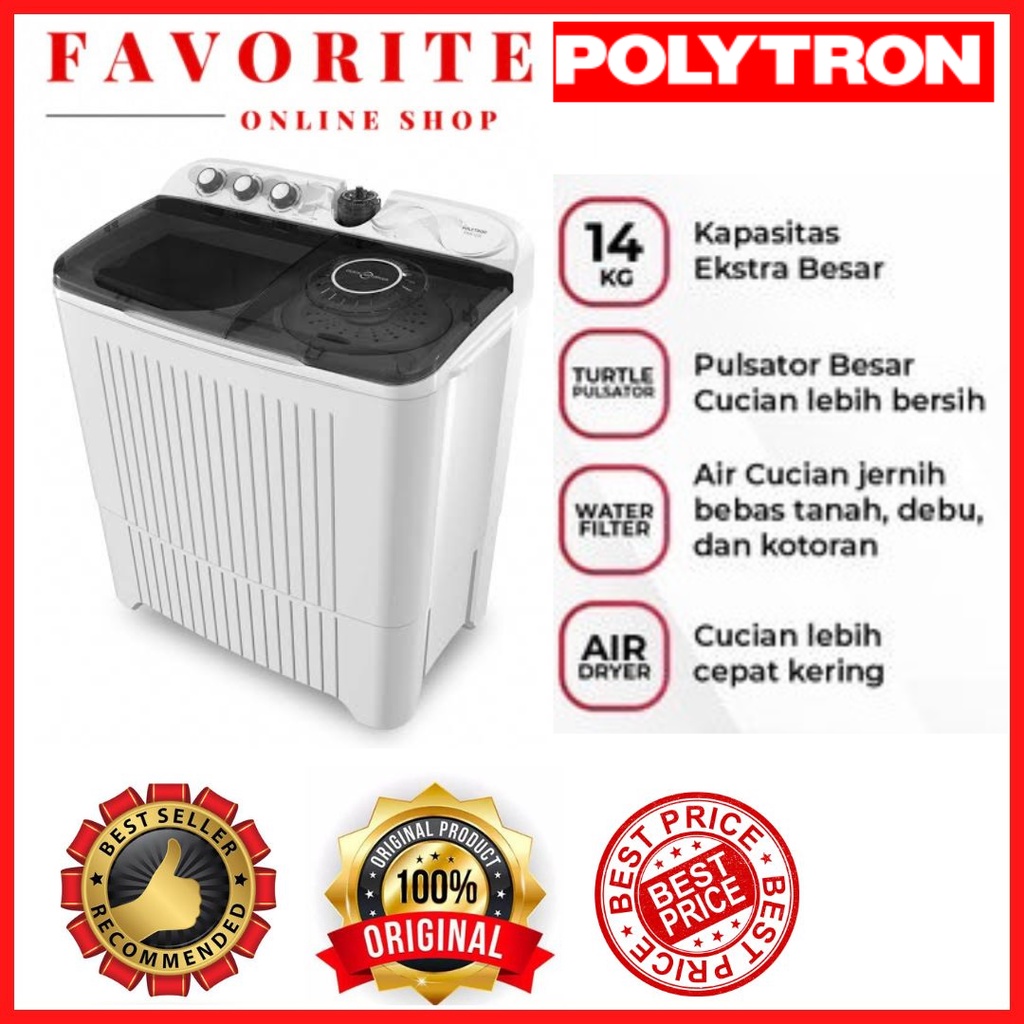 Jual MESIN CUCI POLYTRON PWM 1403 14KG 2 TABUNG PWM-1403 | Shopee Indonesia