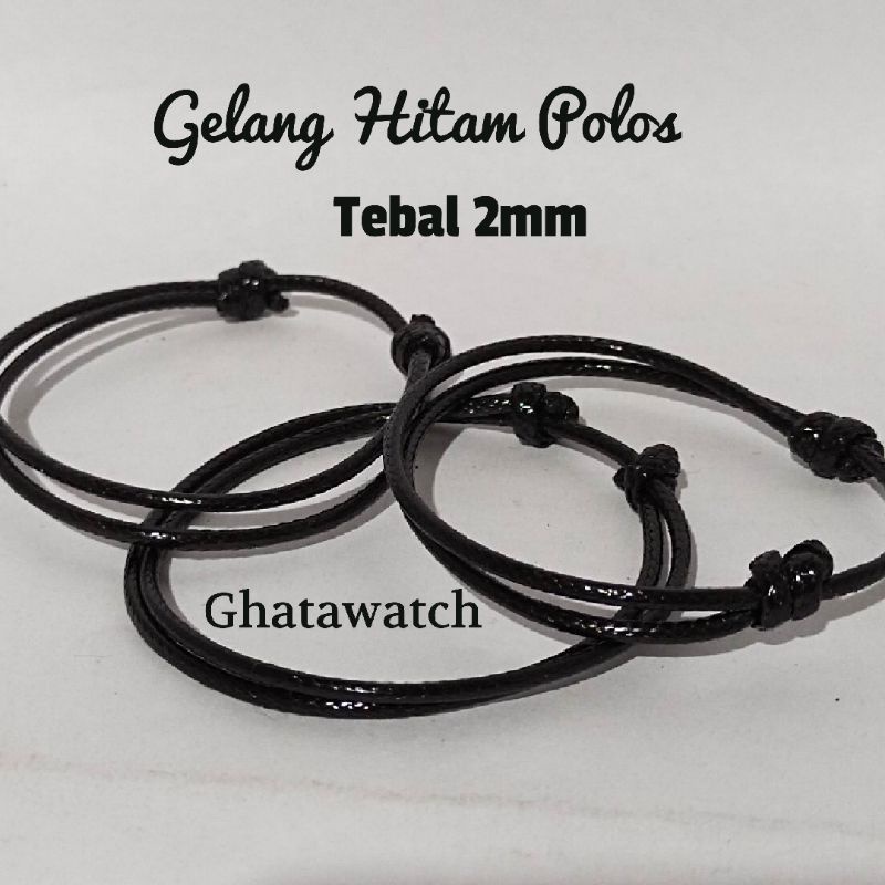 Jual GELANG HITAM POLOS TEBAL 2mm | Shopee Indonesia
