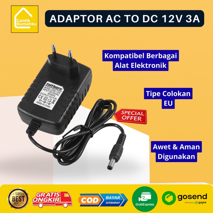 Jual Adaptor AC to DC 12V 3A Power Supply Converter LED Strip | Shopee ...