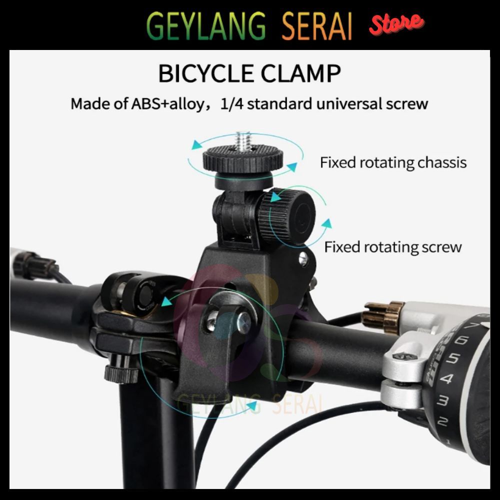 Jual Mount Bike Bicycle Motorcycle Handlebar Handle Clamp Bar Camera ...