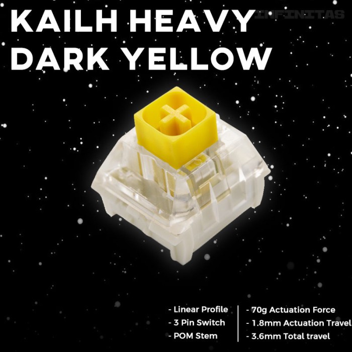 Jual Kailh Box Heavy Dark Yellow Lubed mechanical keyboard switch ...