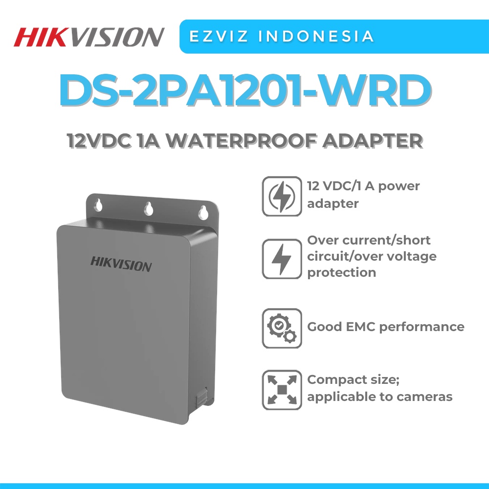 Jual HIKVISION DS-2PA1201-WRD 12VDC 1A WATERPROOF ADAPTER | Shopee ...