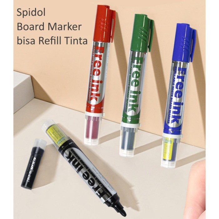 Jual [LOGU] Spidol Board Marker bisa Ganti Refill, Spidol ukuran besar ...
