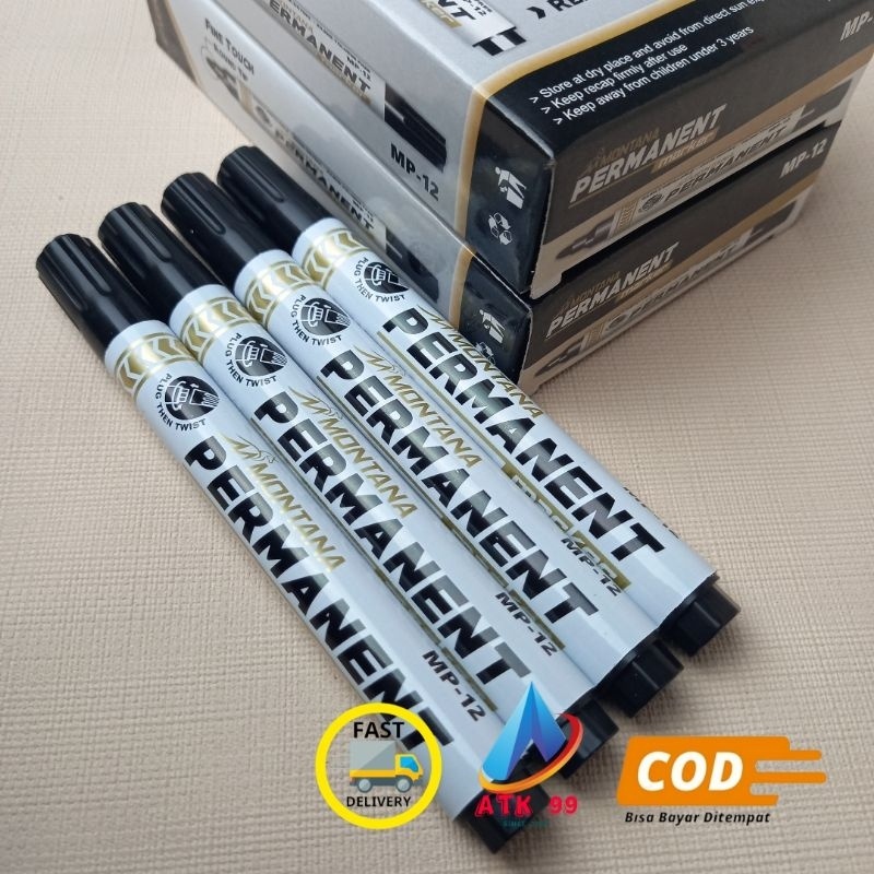 Jual isi 12 Spidol PERMANENT Marker MONTANA/Spidol Montana/Spidol Permanent/Permanent Marker/MP ...