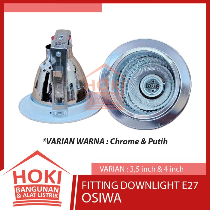 Jual FITTING DOWNLIGHT 3,5 & 4 inch - Kap Lampu Tanam 2 Kaki Putih ...