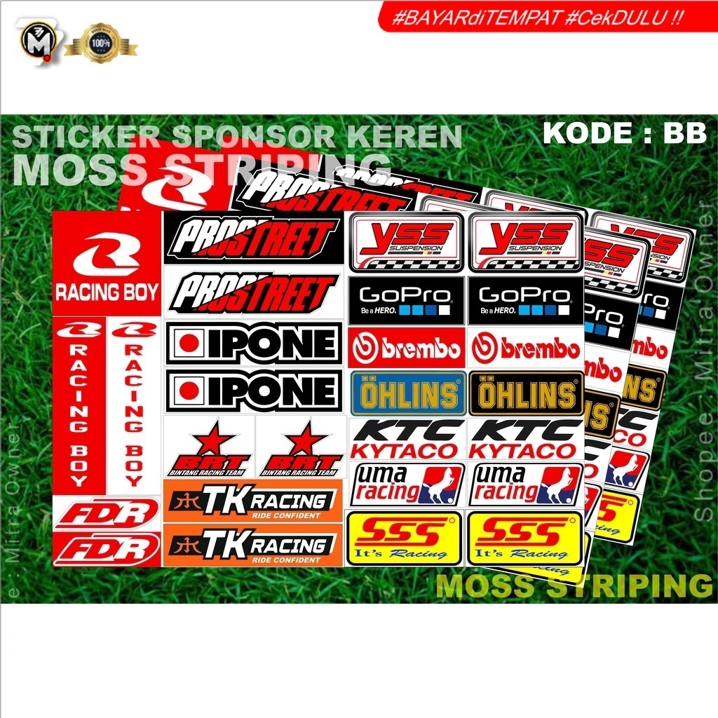 Jual STICKER STIKER SPONSOR PACK RACING ISI BANYAK BRAND BESAR SUDAH DI ...
