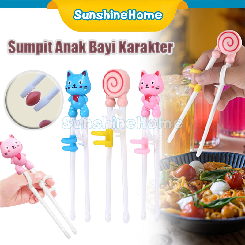 Jual Sumpit Anak-anak Kartun Latihan Belajar Makan / Training Chopstick ...