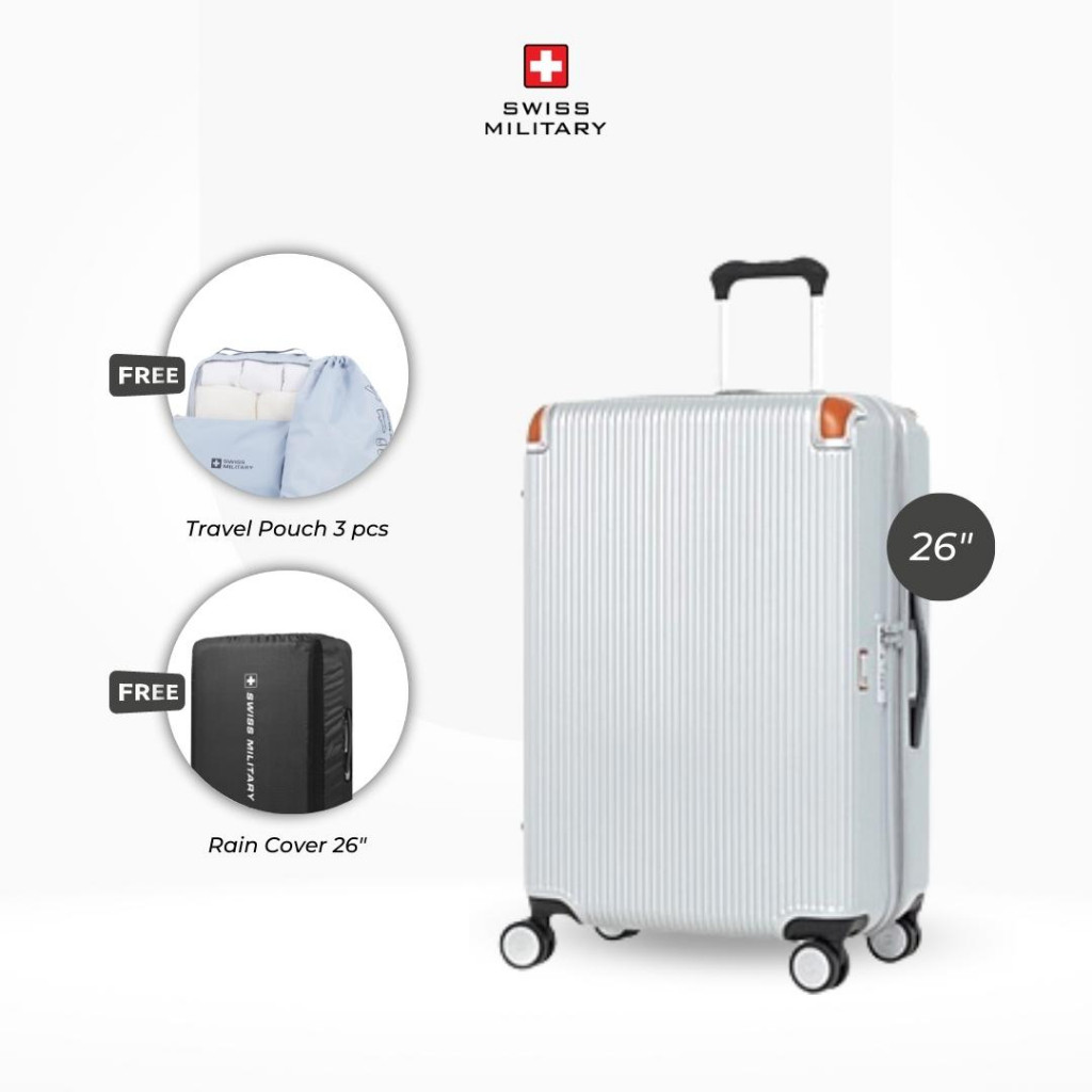 Jual Swiss Military Suitcase Zeneba 26" - Silver | Shopee Indonesia