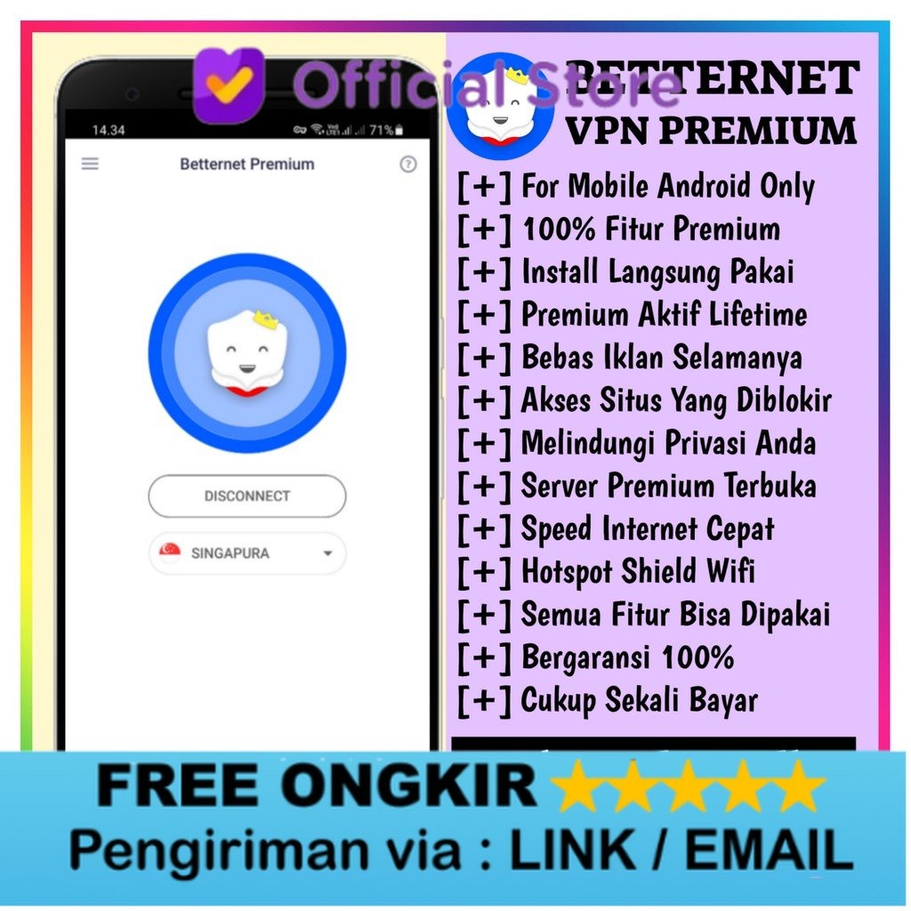 Jual Betternet VPN Premium Android Lifetime | Shopee Indonesia