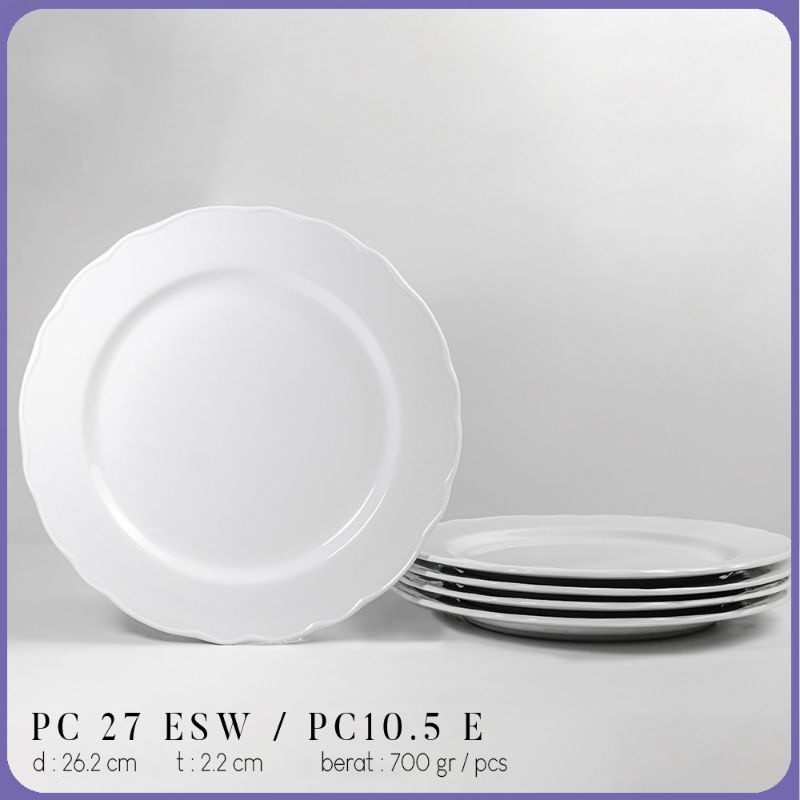 Jual Piring ceper keramik 26cm polos (1PCs)blanc by Indo keramik-PC27 ...