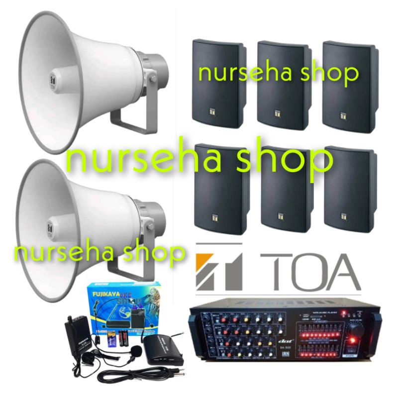 Jual Paket Sound System masjid mushola paket speaker TOA outdoor 2 indoor 6 full set original ...