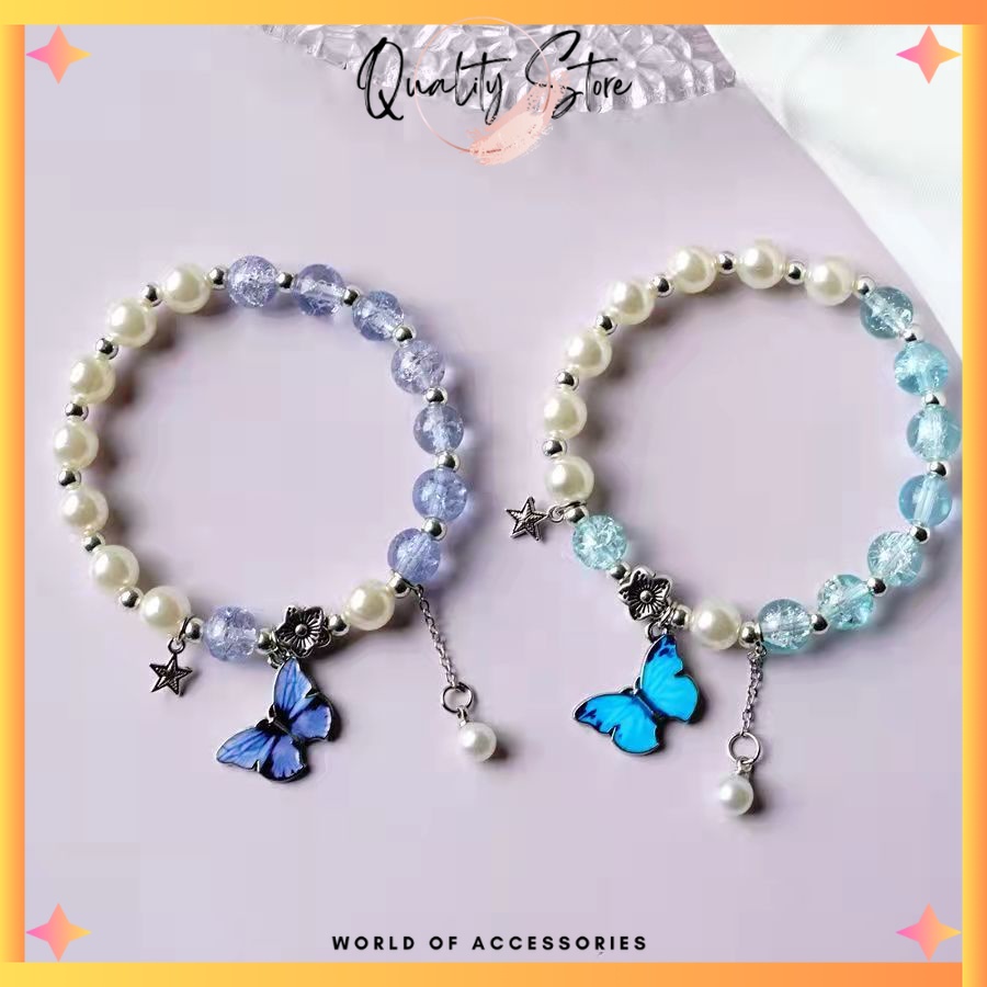 Jual QS - GELANG TANGAN MODEL KRISTAL ICON KUPU-KUPU CANTIK / BRACELET ...