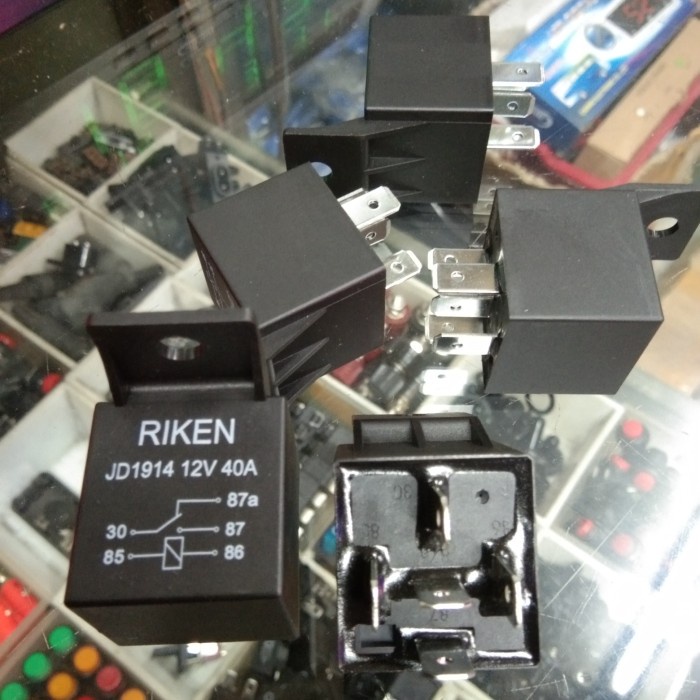 Jual Relay DC 12V 40A merek RIKEN Relay klakson 5kaki | Shopee Indonesia