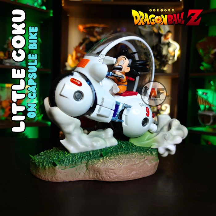 Jual Statue Dragon Ball Little Goku on Capsule Bike Zor Studio design ...