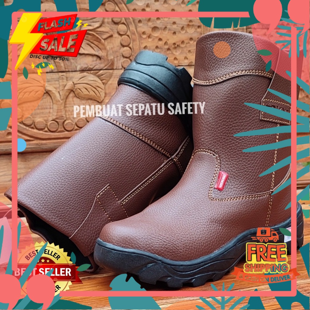 Jual Sepatu Septi Saveti Safety Boot King Shoes SKN Ujung Besi Kulit ...