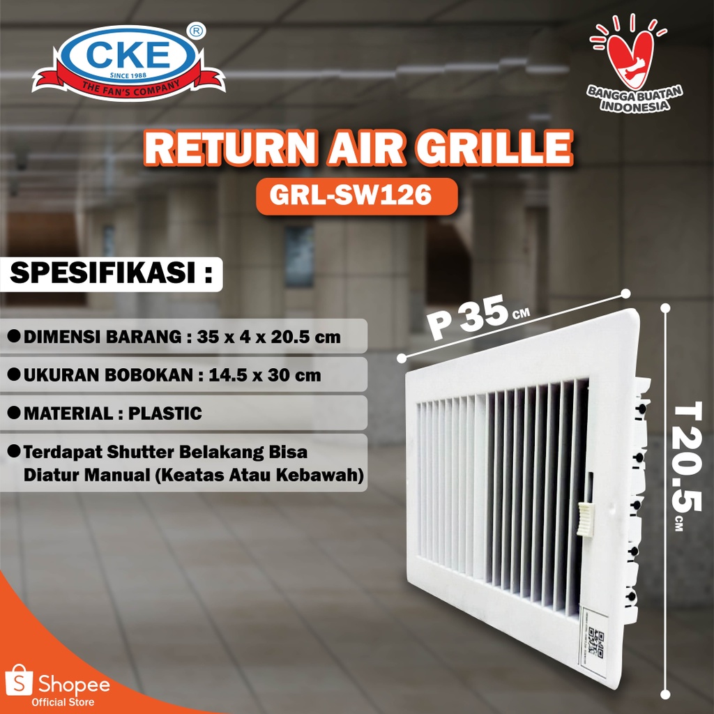 Jual RAG return air grille Ukuran 15 X 30 grill AC | Shopee Indonesia