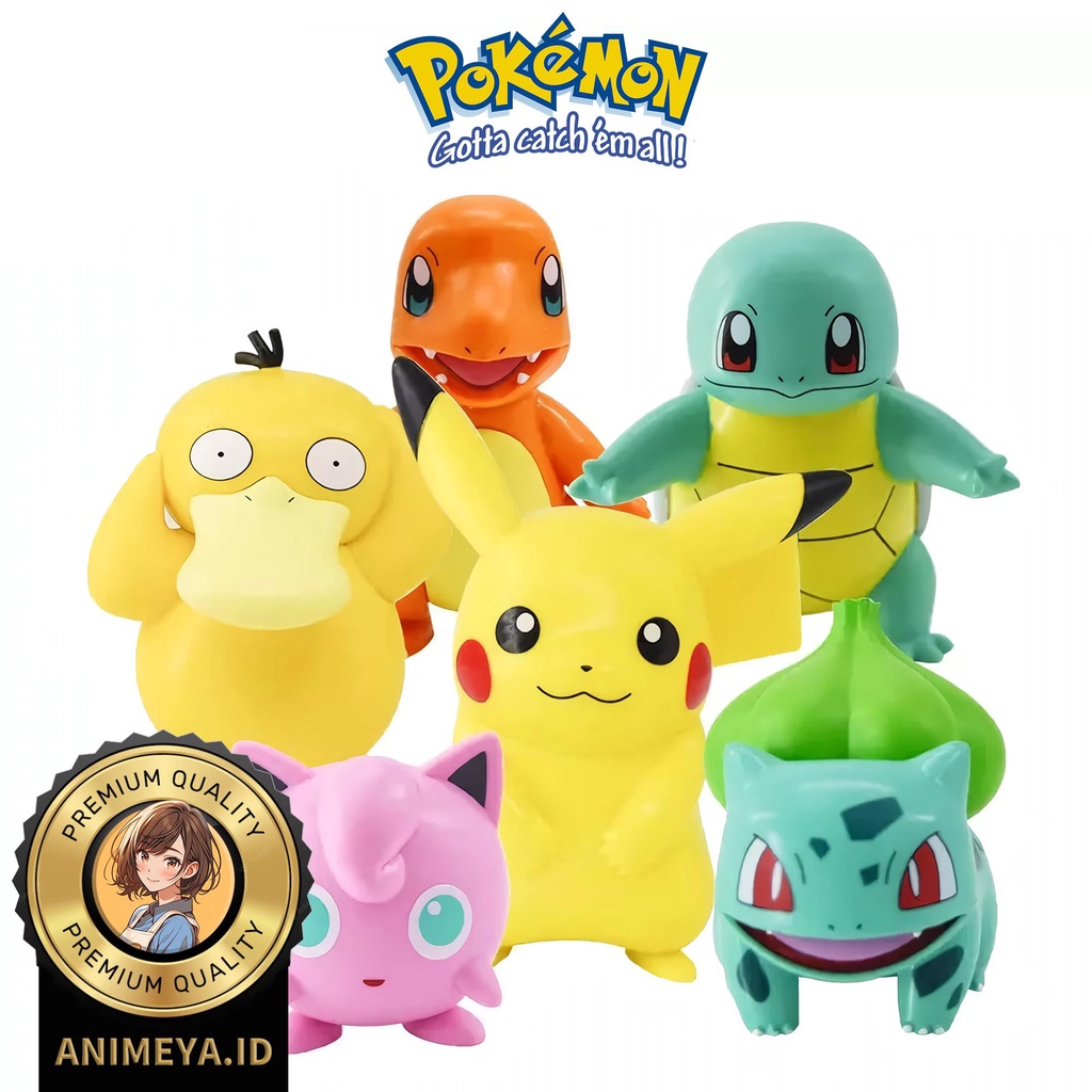 Jual ACTION FIGURE POKEMON SATU SET ISI 6 PIKACHU CHARMANDER BULBASAUR ...